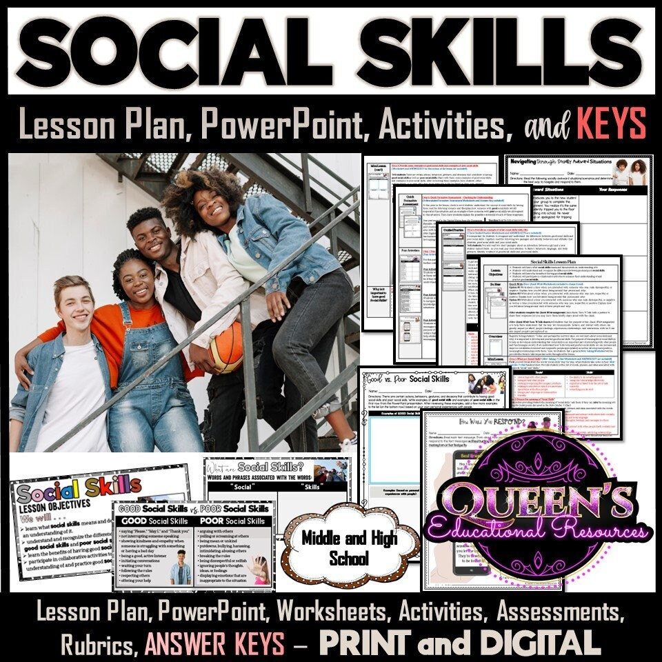 Social Skills Lesson and Activities, Social Awareness, Life Skills ...