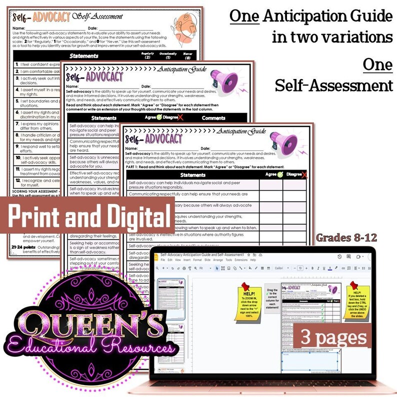 Self-advocacy Anticipation Guide and Self-assessment | Self-advocacy ...
