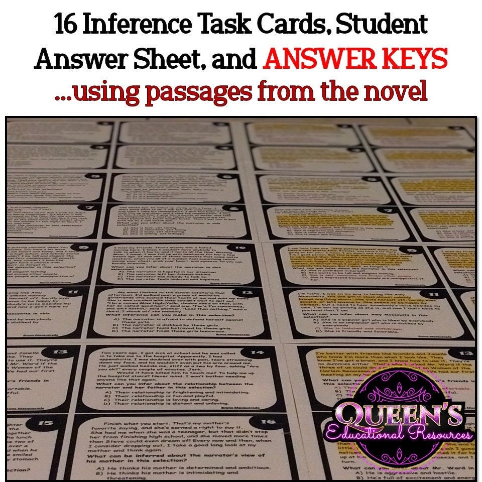 Bronx Masquerade Assessment, Inference Test, Making Inferences Task ...