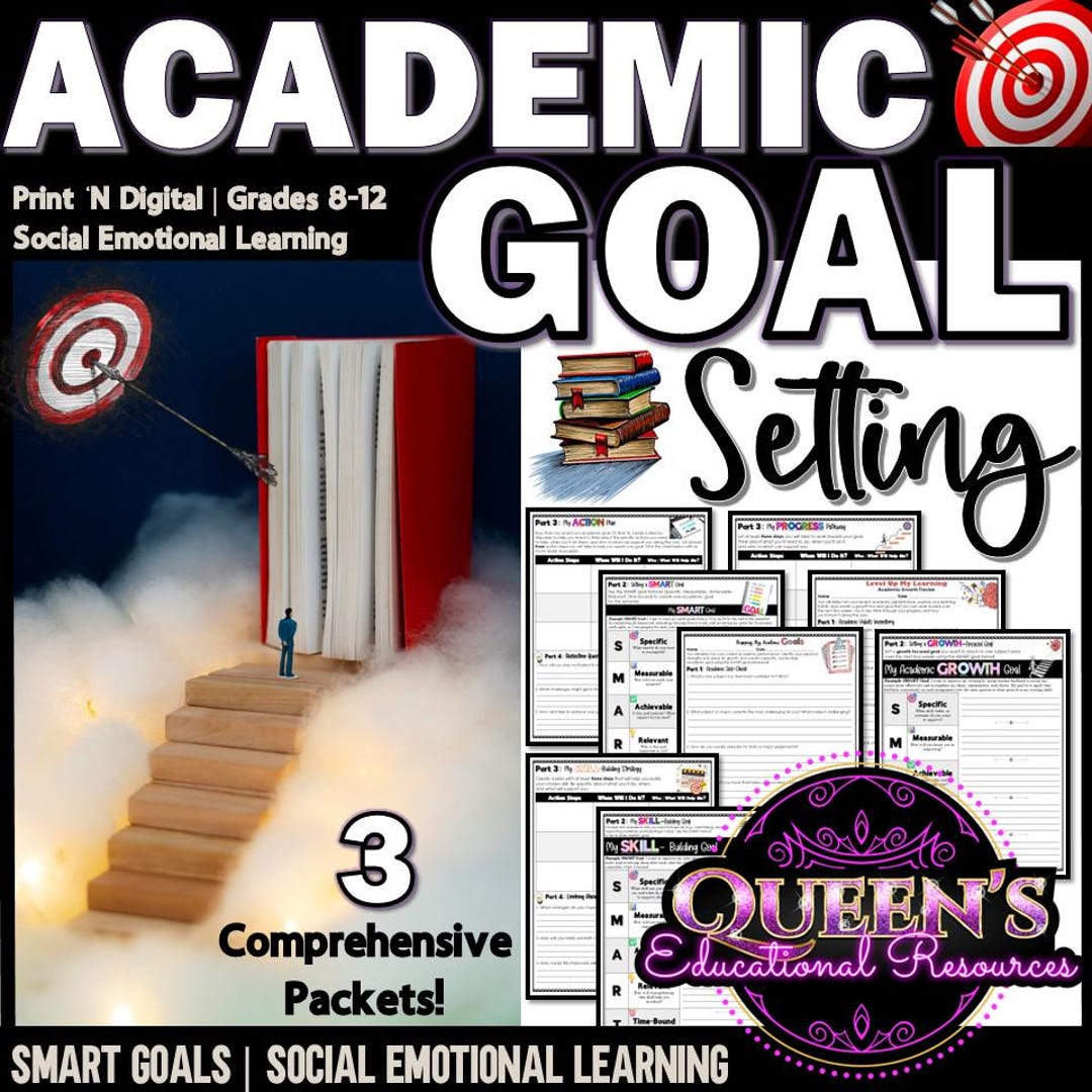 Academic SMART Goal Setting Activities: SEL for Middle & High School ...
