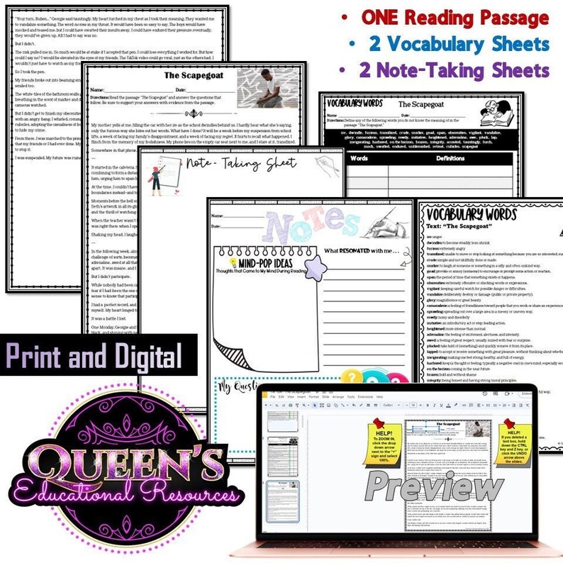 Tik Tok Reading Passage and Activity Worksheets, Homeschool, Printables ...