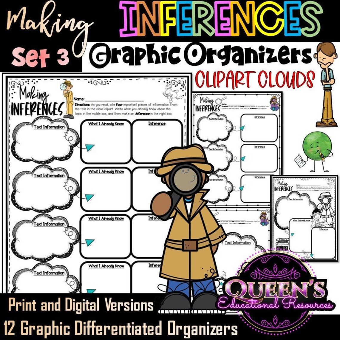 Making Inferences Graphic Organizers, Reading Comprehension, Making ...