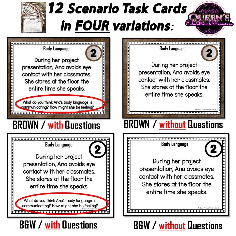 Body Language Activities | Social Inferences With Pictures | Social ...