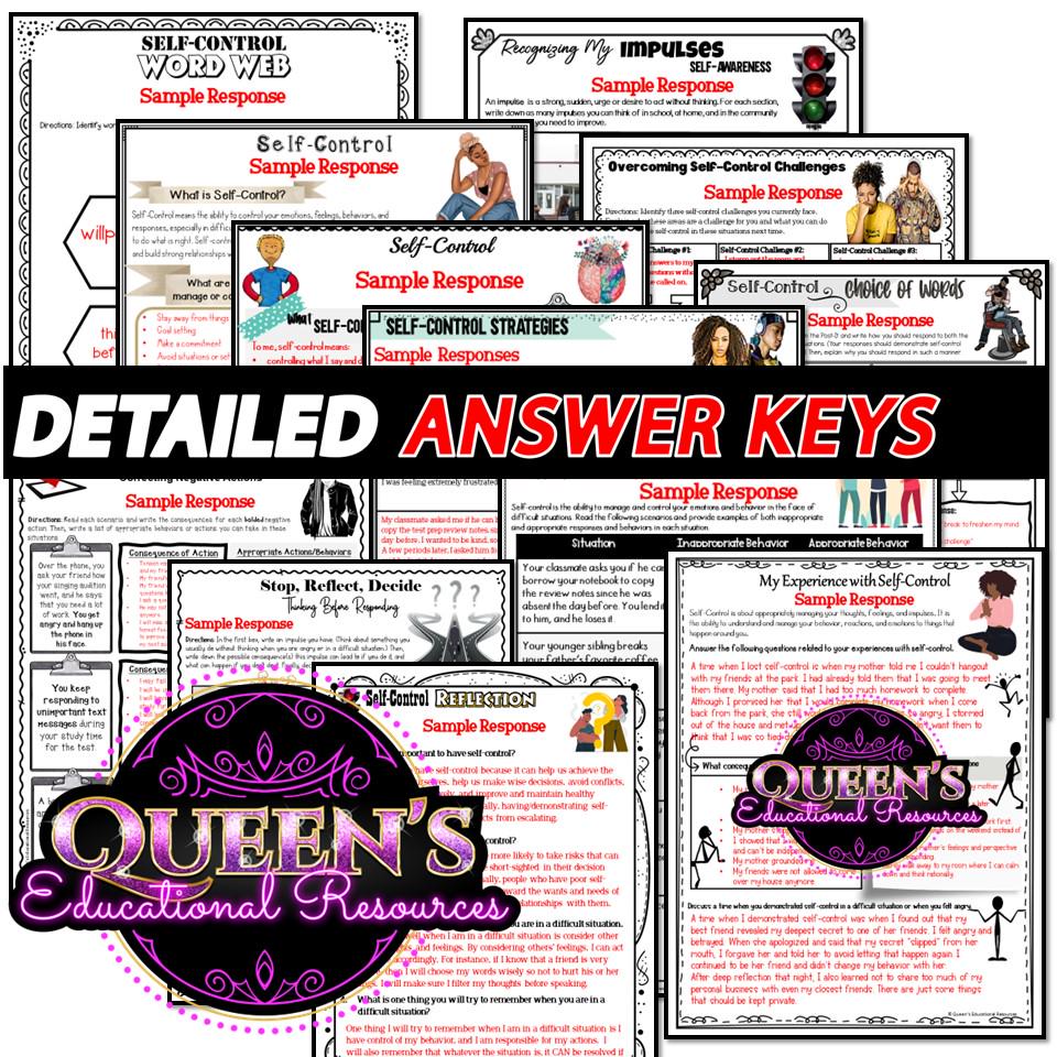 Self-control Worksheets | Self-awareness Worksheets | Self-management ...