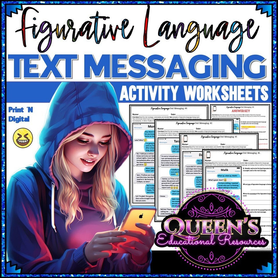 Figurative Language Text Messaging Activities | Figurative Language ...