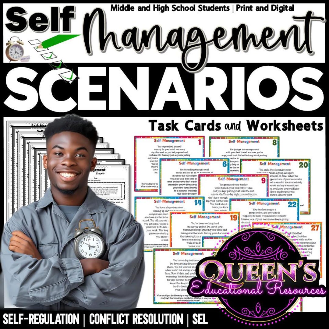 Self-management Scenarios | Managing Emotions | SEL Self-regulation ...