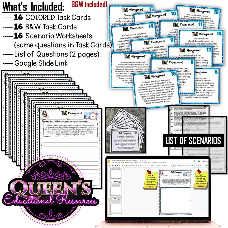 Time Management Worksheets Time Management Scenarios Time Management ...