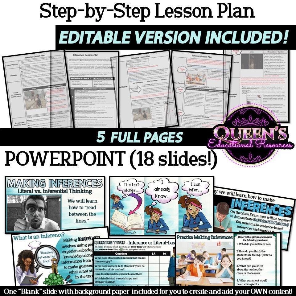 Inference Lesson Plan and Powerpoint, Reading Comprehension, Making ...