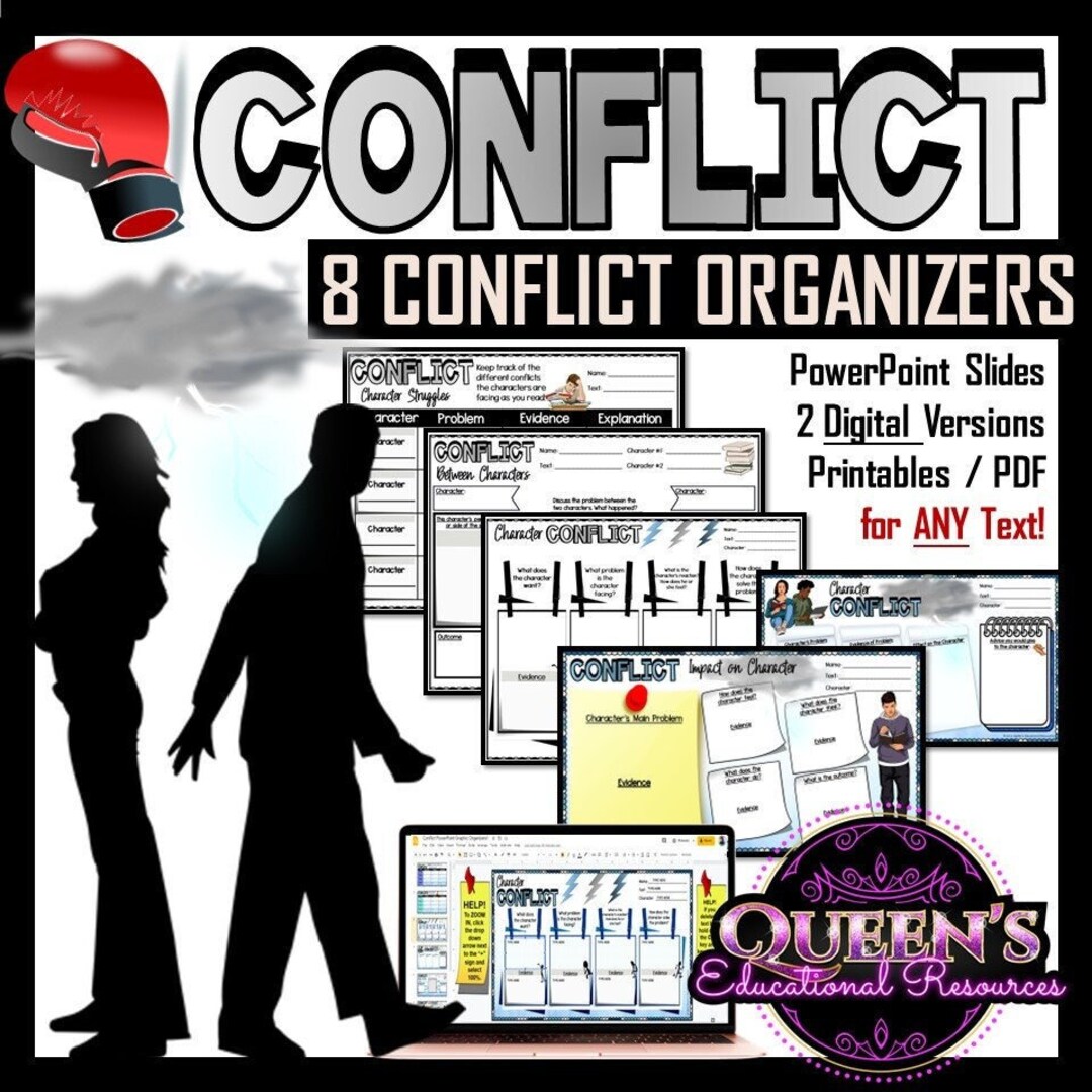 Types of Conflict Graphic Organizers, Reading Comprehension, Types of ...