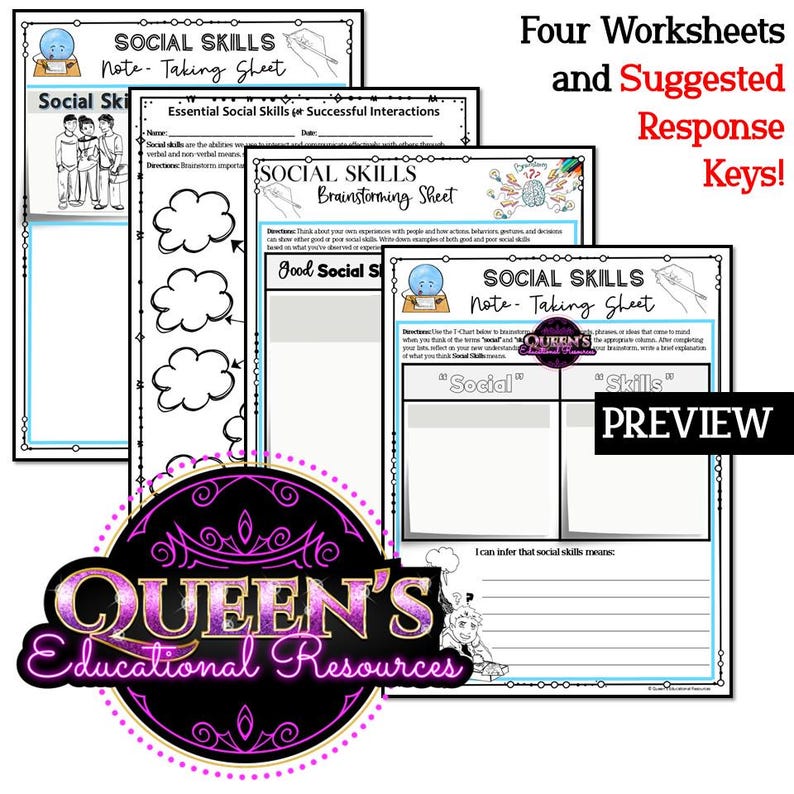 Social Skills Activities and Worksheets | Brainstorm Graphic Organizer ...