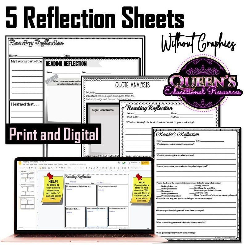 Reader's Reflection Worksheets | Reading Reflection | Book Reflection ...