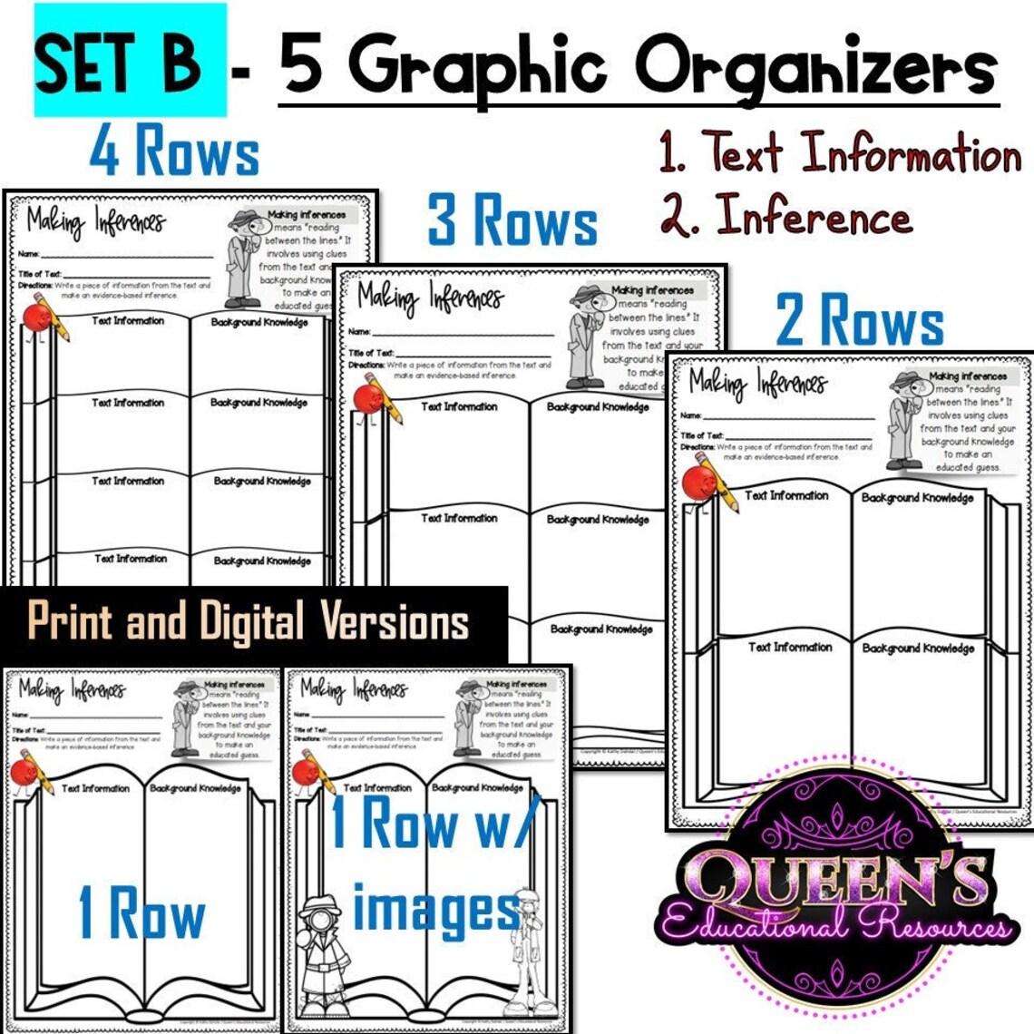 Making Inferences Graphic Organizers, Reading Comprehension, Making ...