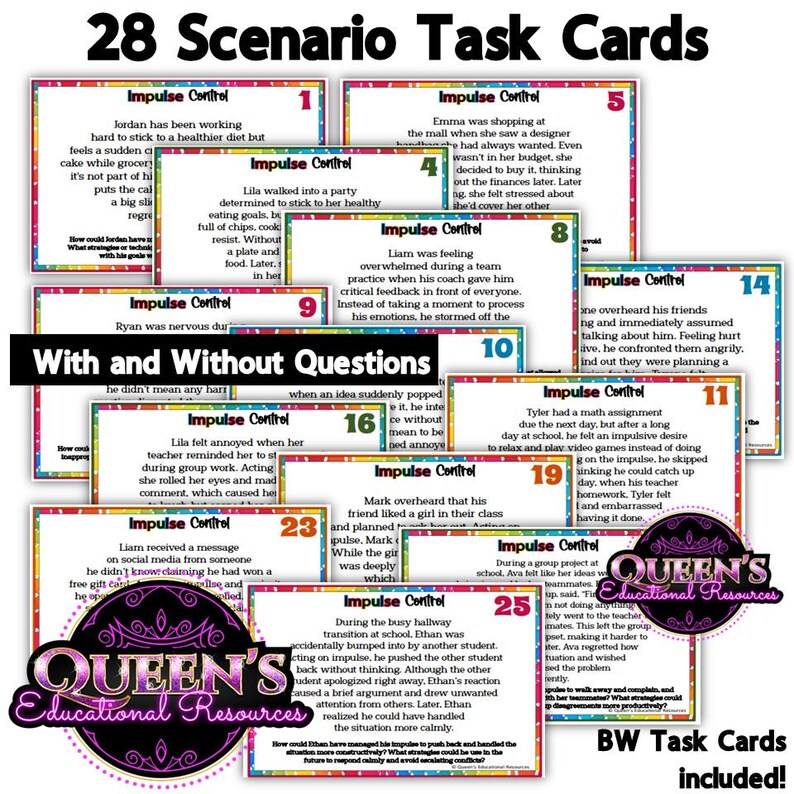 Self-control Scenarios | Impulse Control Scenarios | Self-regulation ...