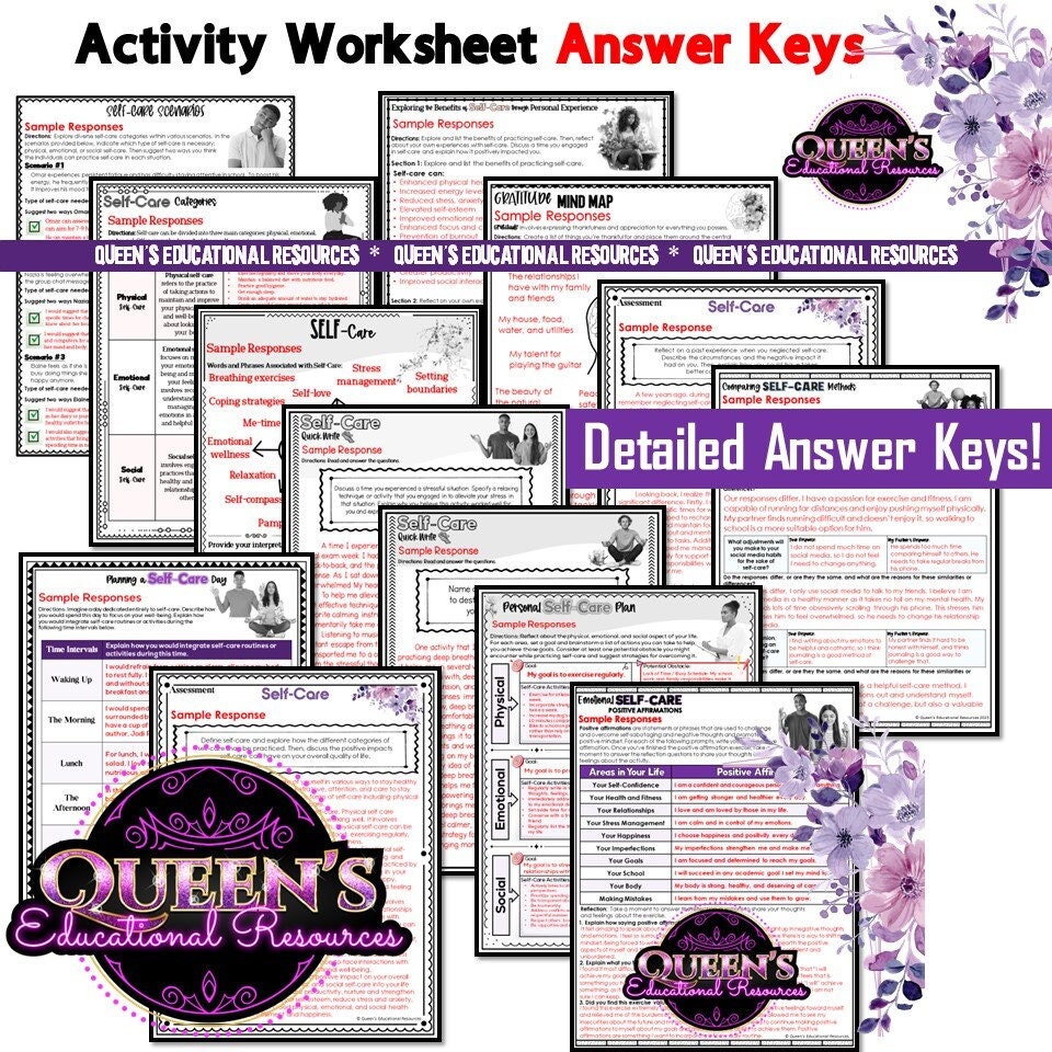 Self-care for Teens Self-care Lesson Plan Self-care Lesson and ...