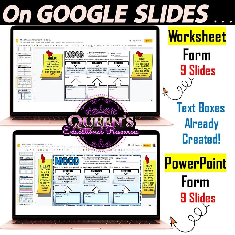 Author's Tone, Mood and Tone Graphic Organizers, Tone and Mood ...