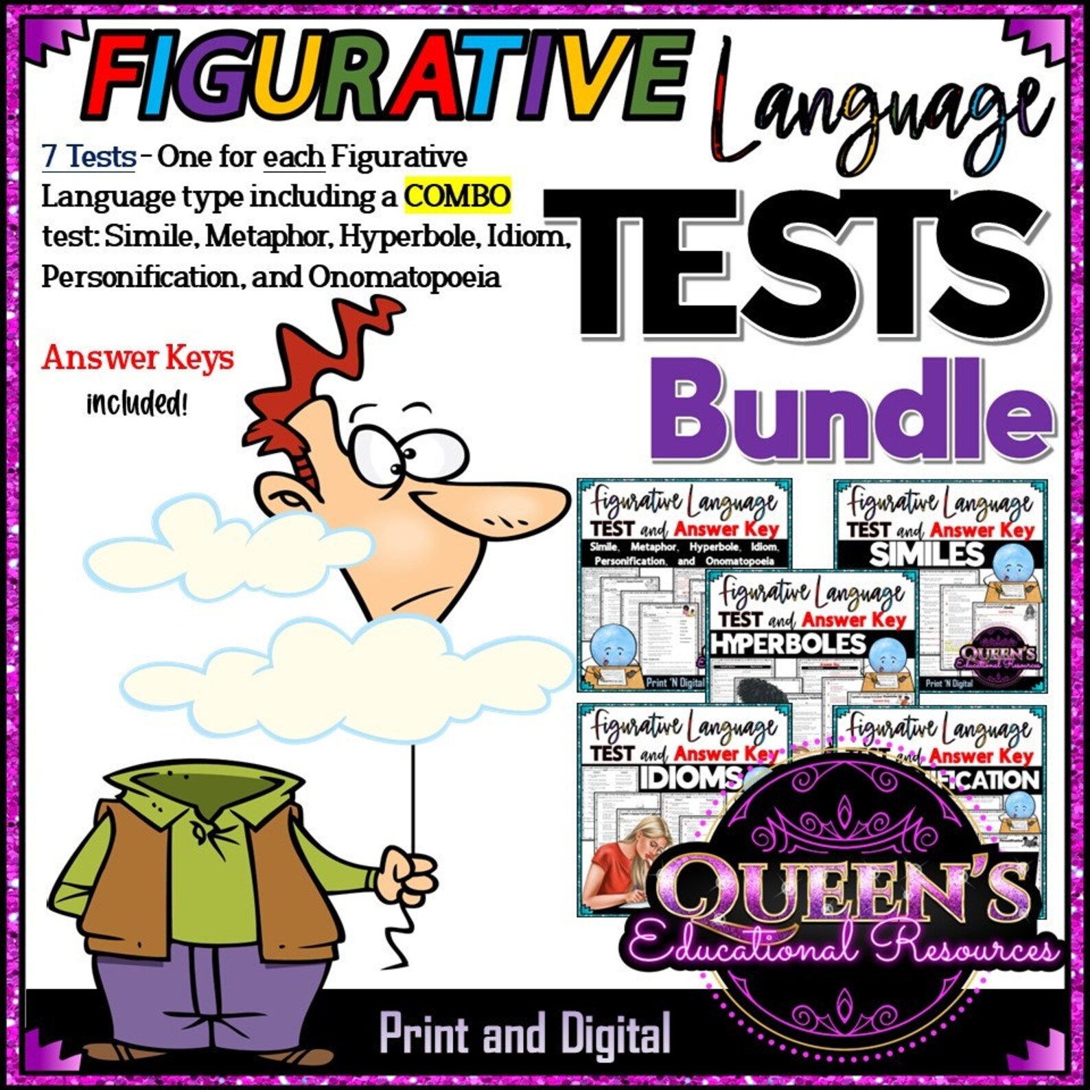 Figurative Language Activities | Similes | Metaphors | Personification ...