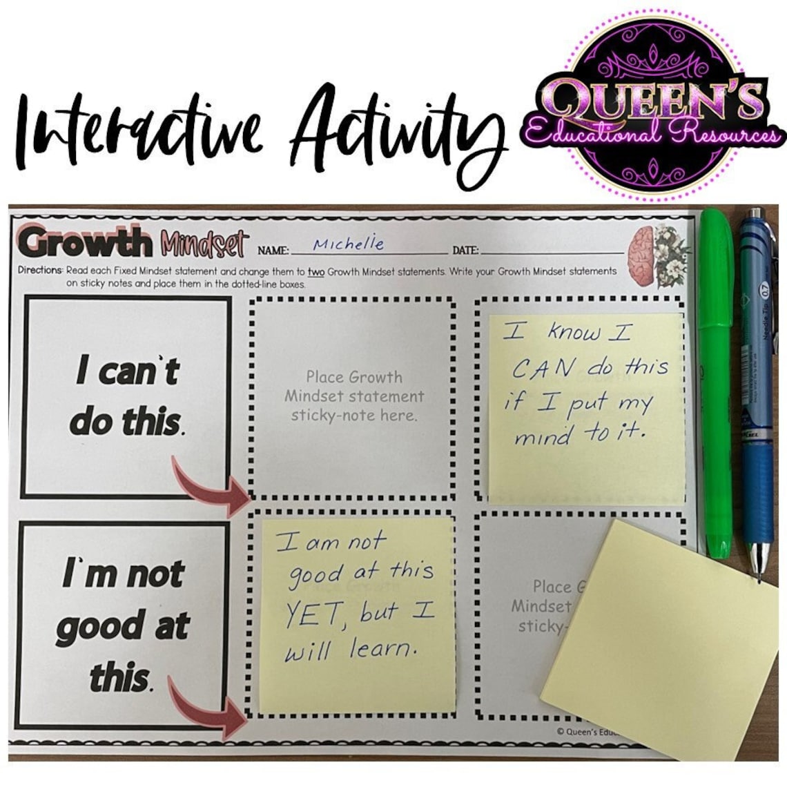 Growth Mindset Vs. Fixed Mindset Worksheets | Growth Mindset ...