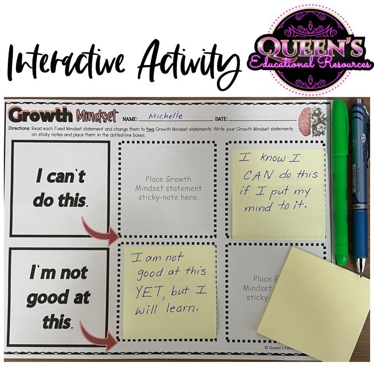 Growth Mindset Vs. Fixed Mindset Worksheets | Growth Mindset ...