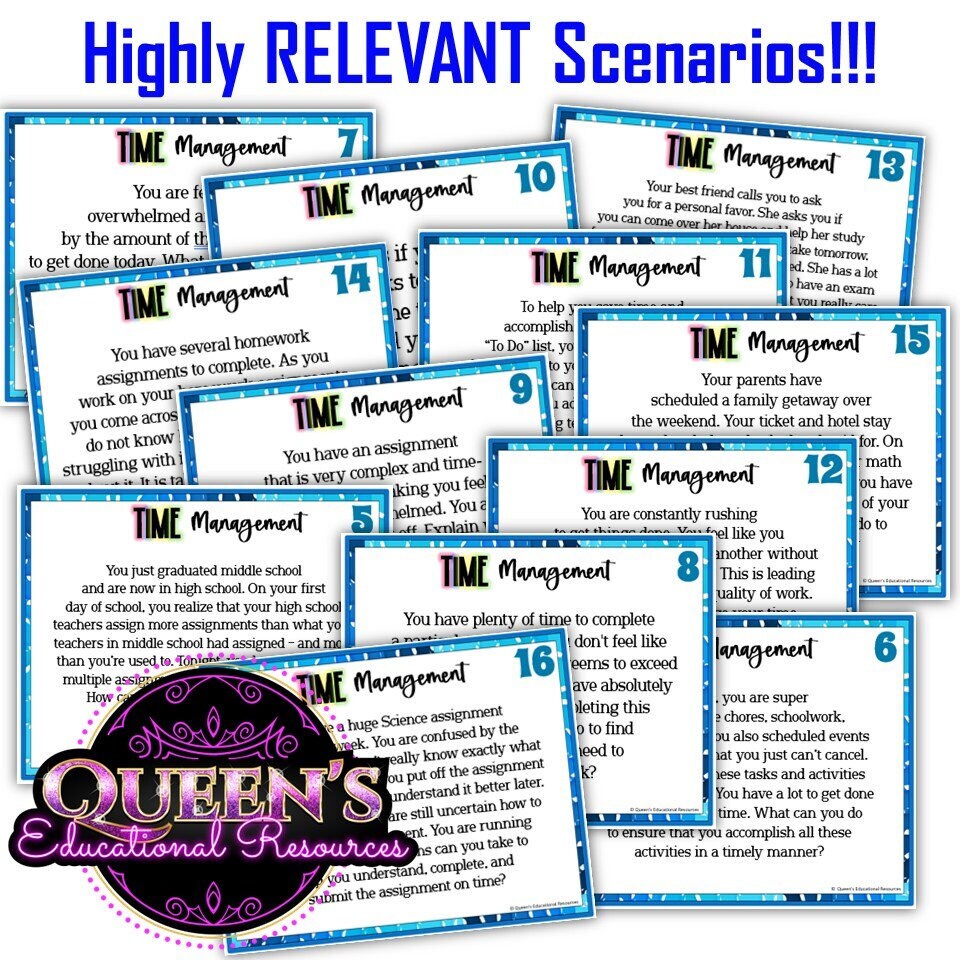 Time Management Worksheets | Time Management Scenarios | Time ...