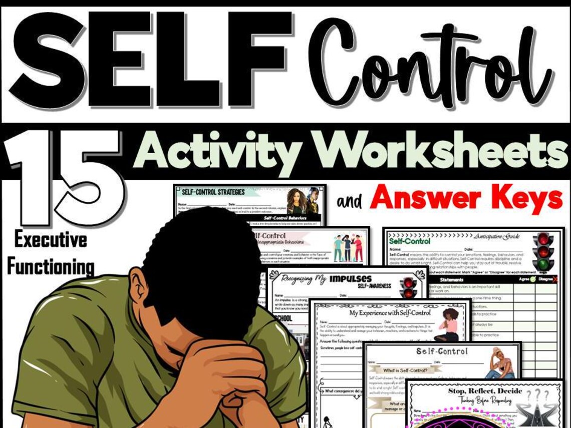 Self-control Worksheets | Self-awareness Worksheets | Self-management ...