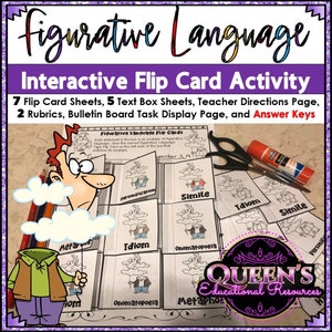 Figurative Language Activities Worksheets Task Cards Reading ...
