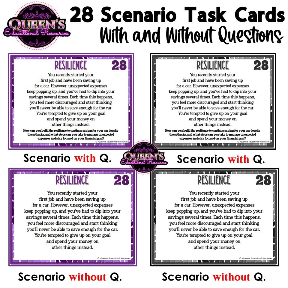 Resilience Scenarios | Resilience Worksheets | Situation Cards ...
