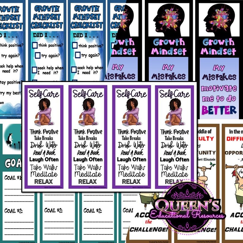 Growth Mindset Bookmarks | Booklover | Bookmarks | Positive ...