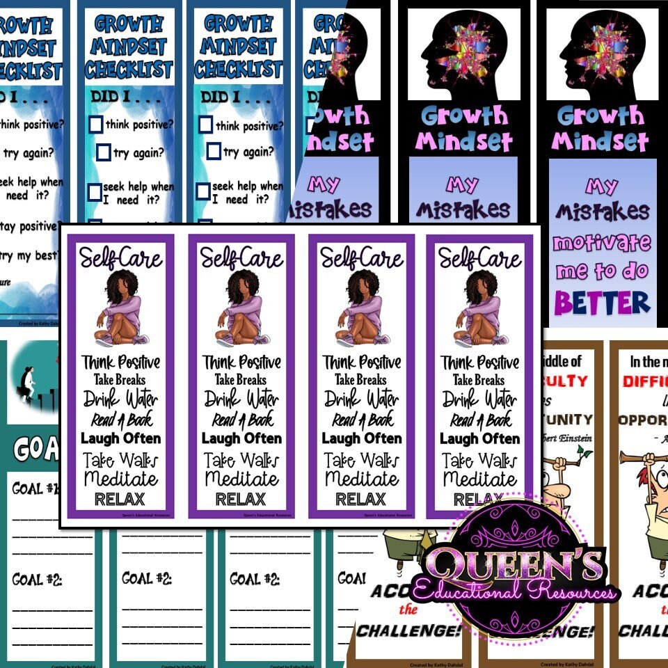 Growth Mindset Bookmarks | Booklover | Bookmarks | Positive ...