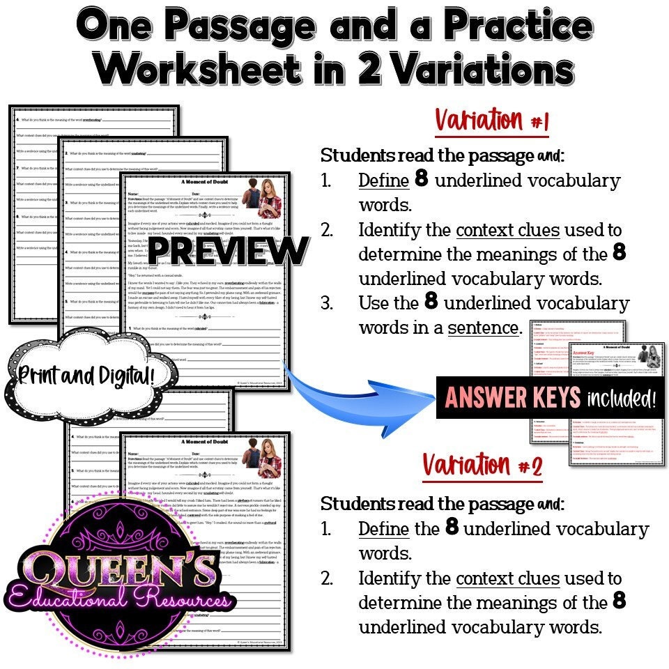 Context Clues Reading Passage, Context Clues Passage, Context Clues ...