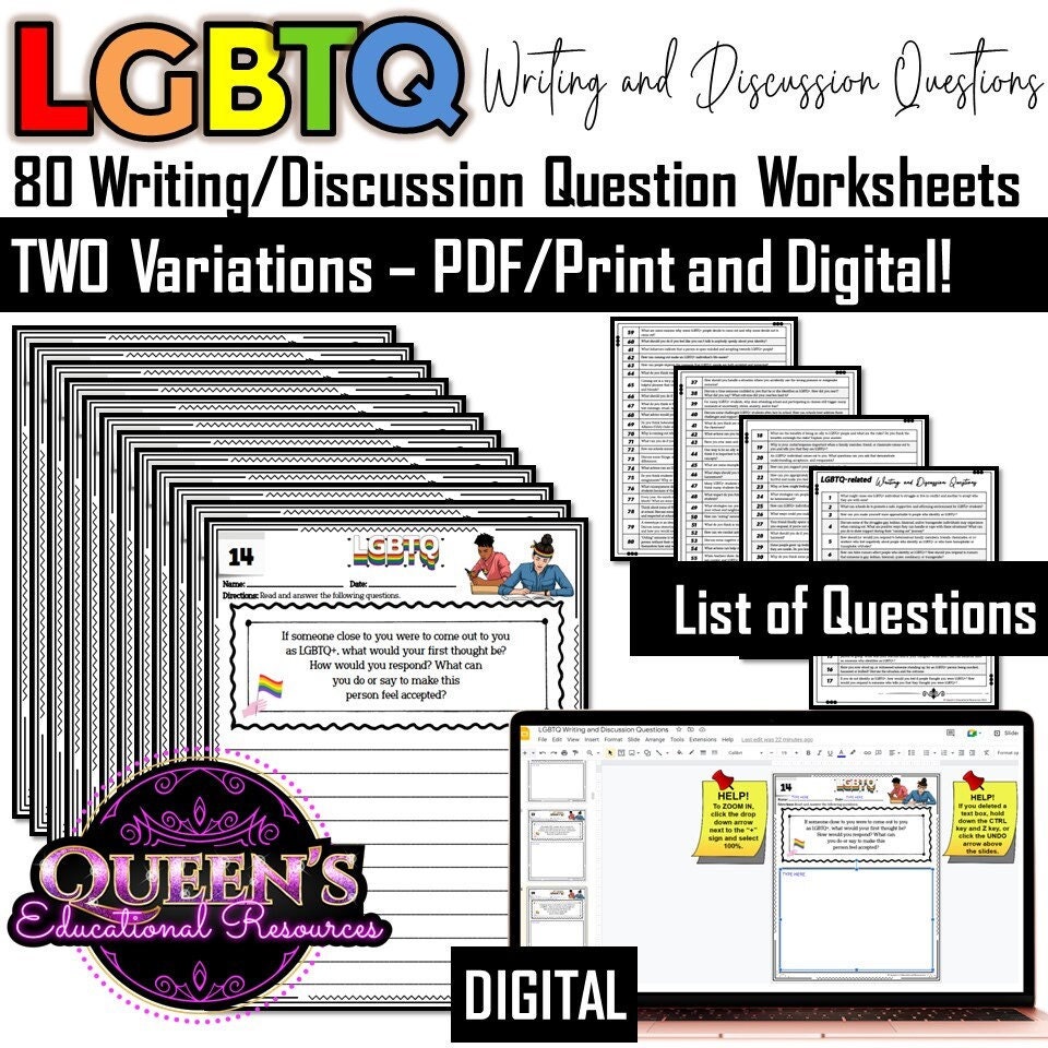 Lgbtq Discussion Questions Worksheets Gender Expression LGBTQ ...