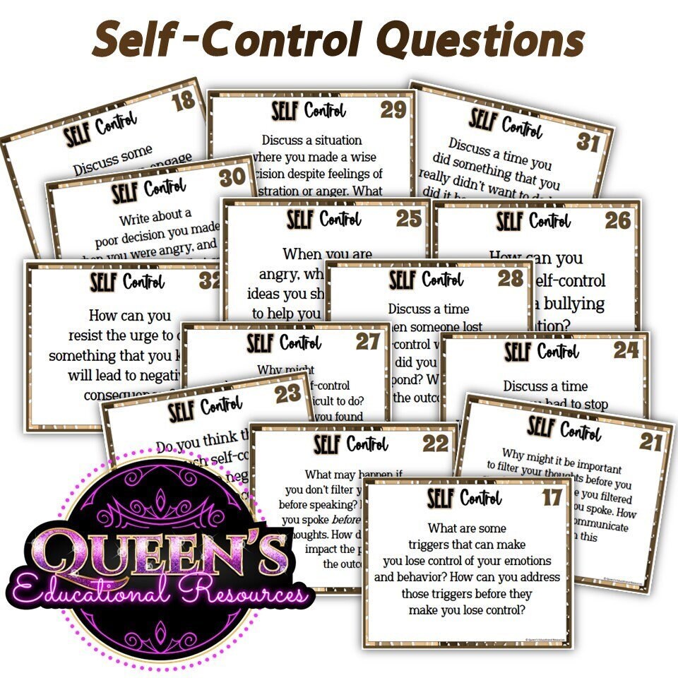 Self-control Worksheets Self-awareness Worksheets Self-management ...