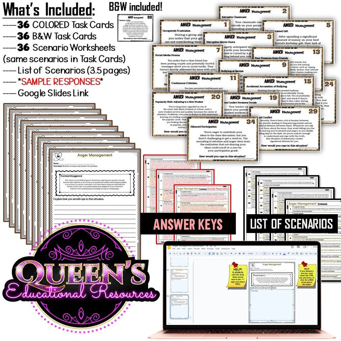 Anger Management Scenarios | Anger Management Worksheets | Coping ...