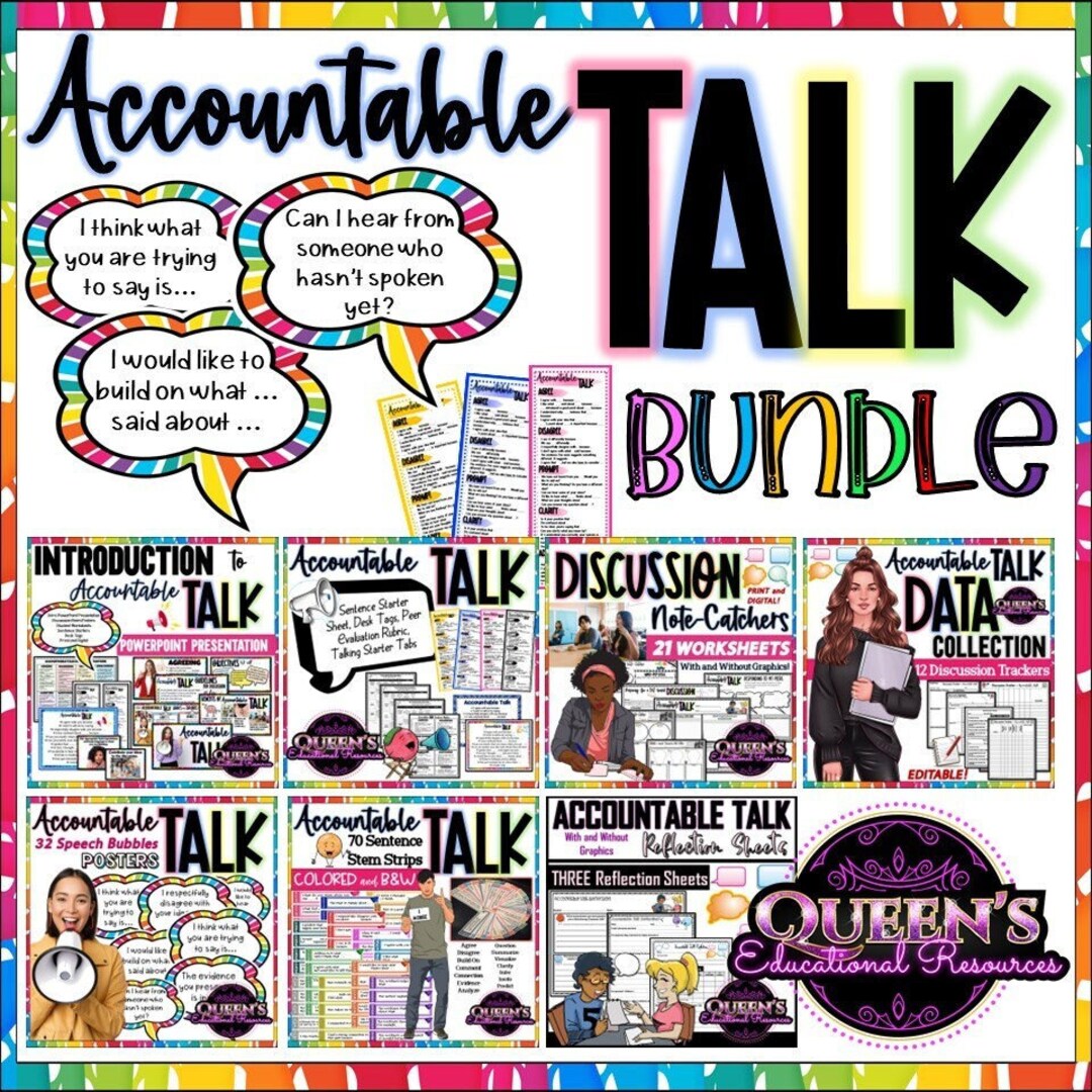Accountable Talk BUNDLE, Discussion Kit, Classroom Talk Tools ...