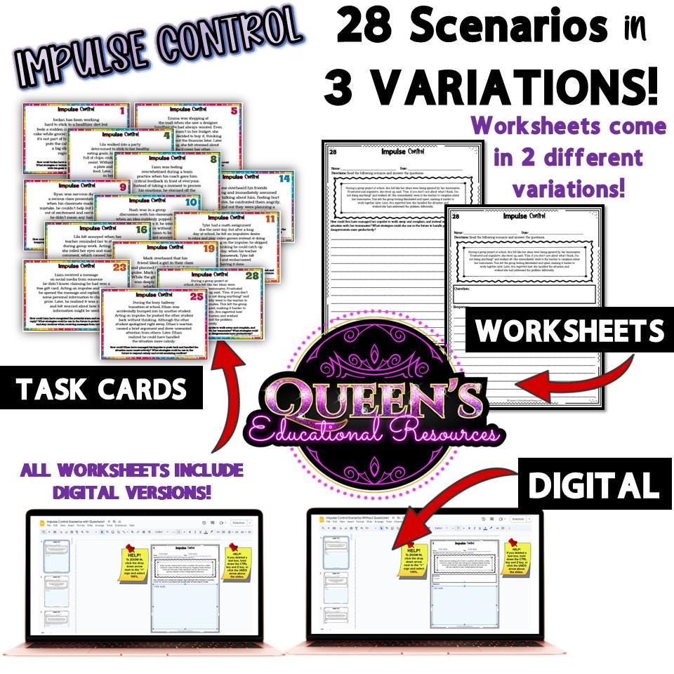 Self-control Scenarios | Impulse Control Scenarios | Self-regulation ...