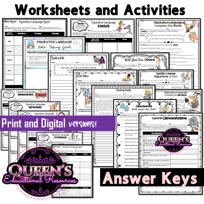 Figurative Language Lesson Plan and Powerpoint | Figurative Language ...