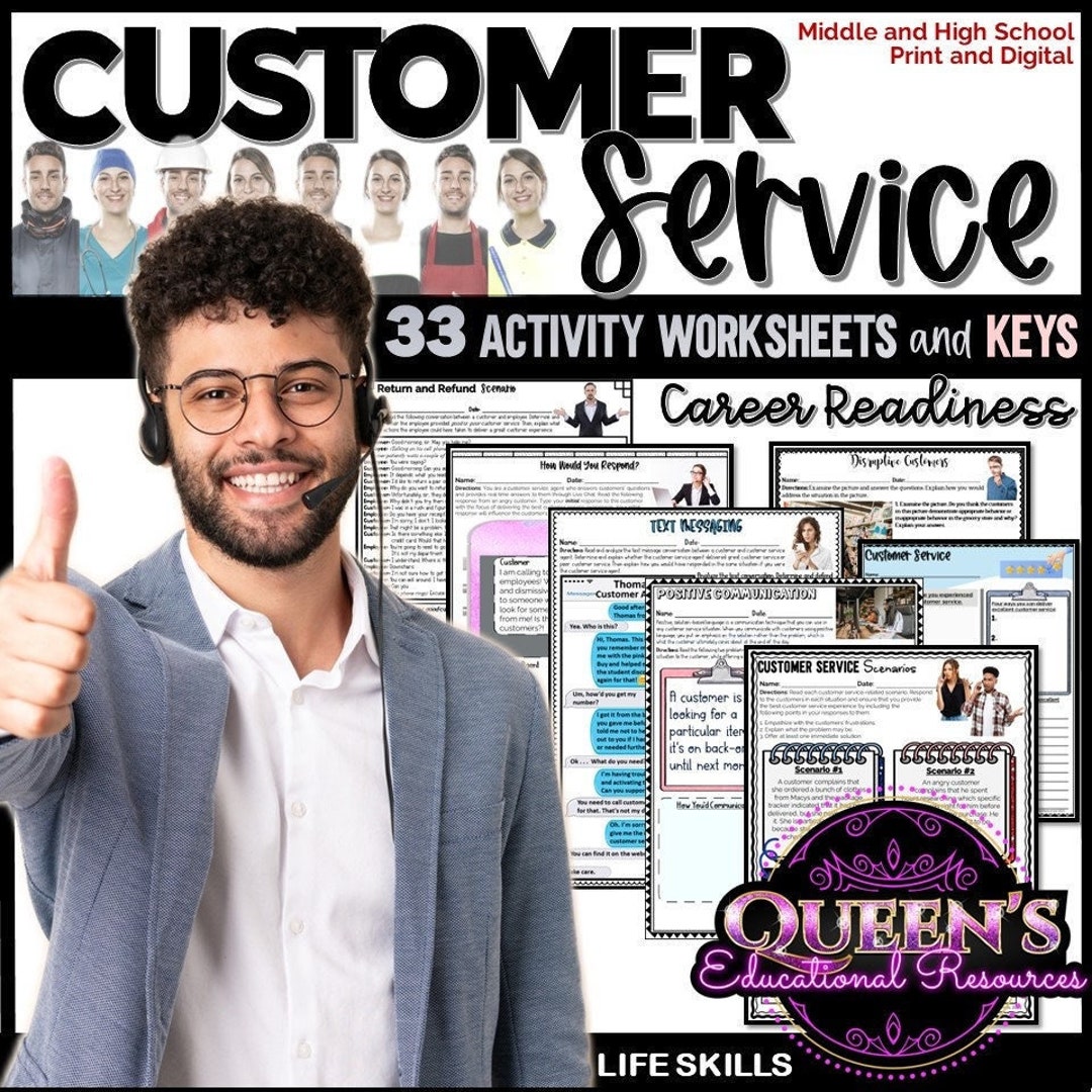 Career Readiness Activities | Customer Service Activity Worksheets ...