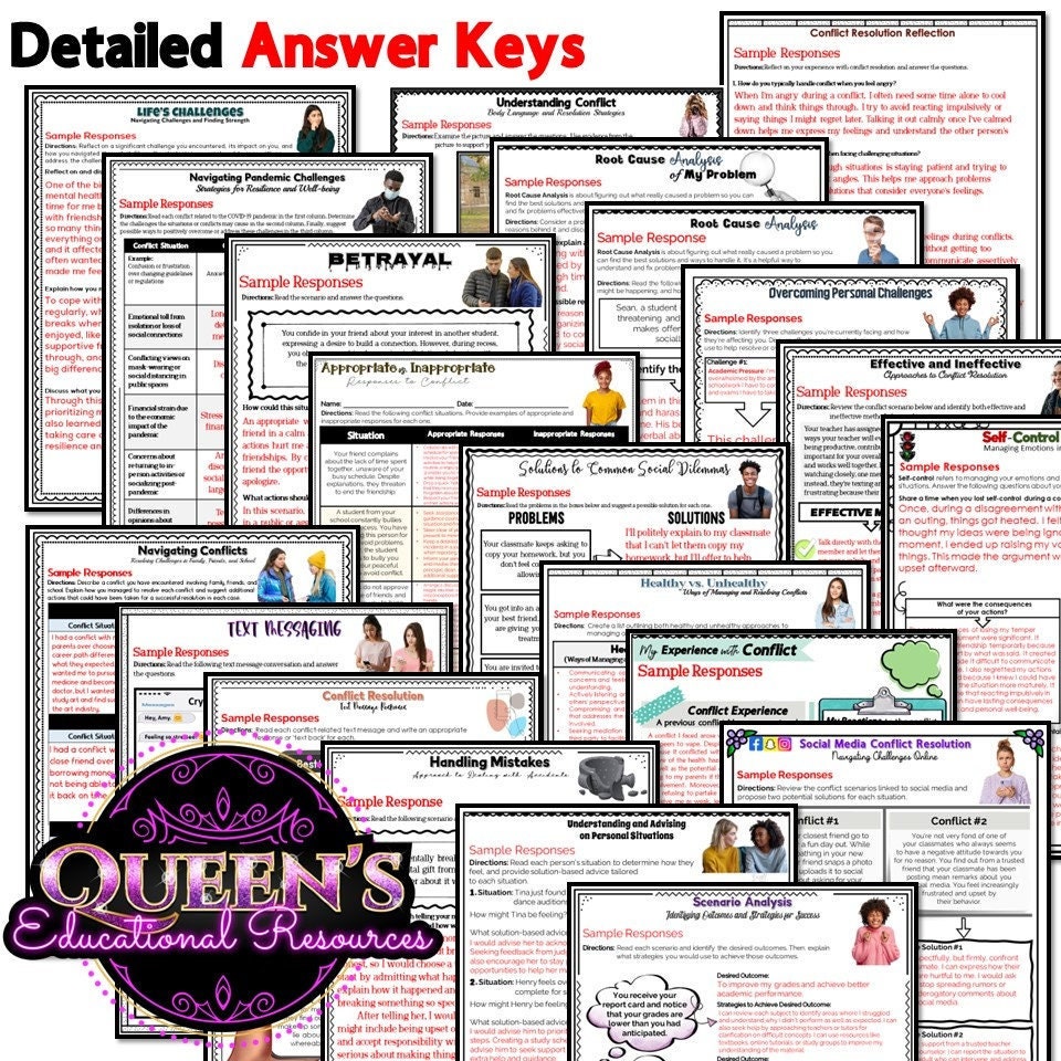 Conflict Resolution Activity Worksheets, Conflict Resolution, Problem ...