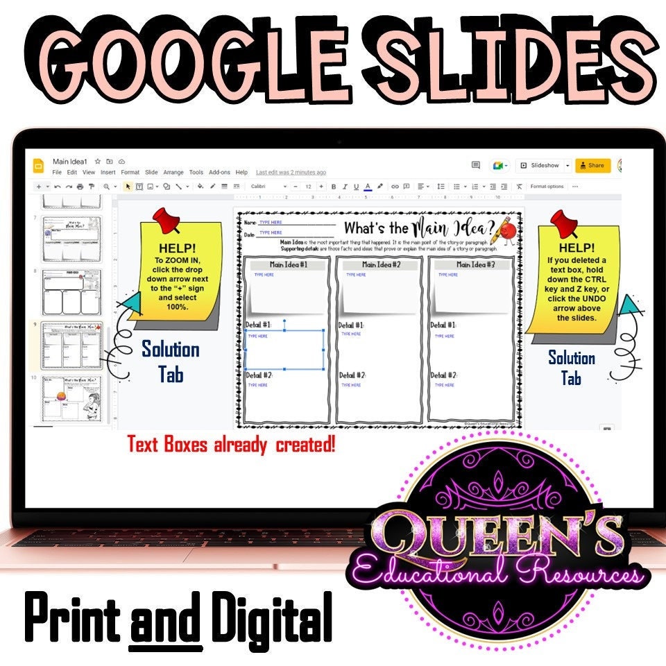 Main Idea Graphic Organizers, Main Idea Worksheets, Reading ...