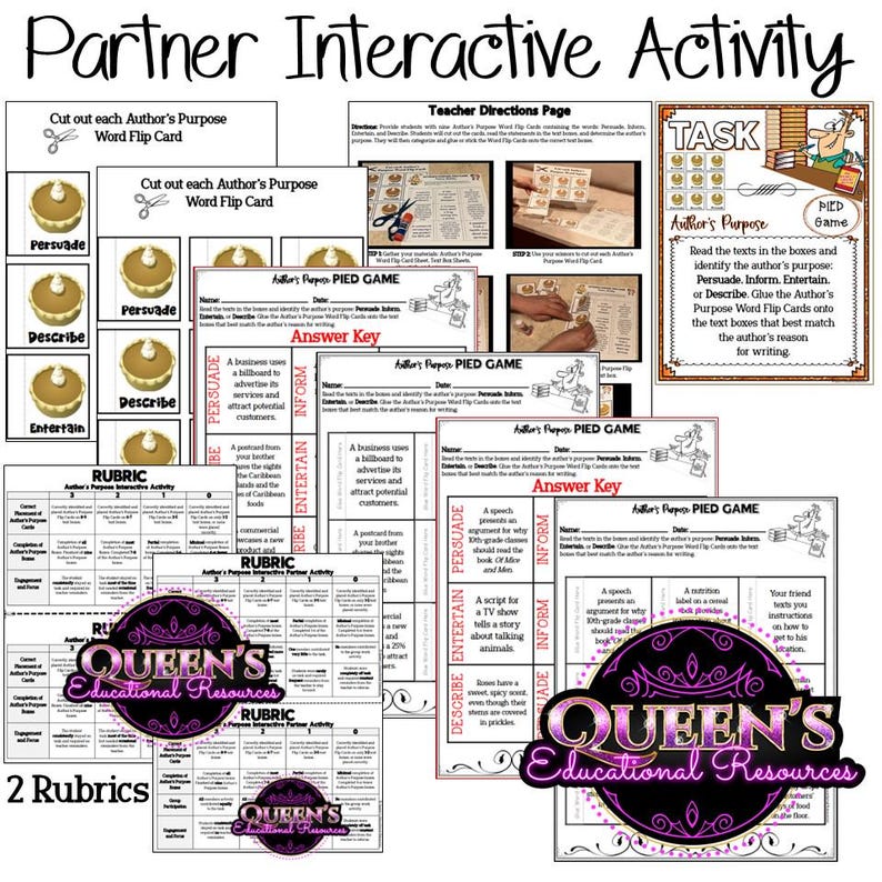 Author's Purpose Lesson Plan | Powerpoint | Activities | Author's ...