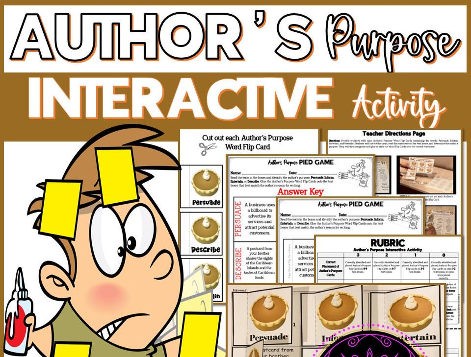 Author's Purpose Interactive Activity | Reading Comprehension | PIED ...