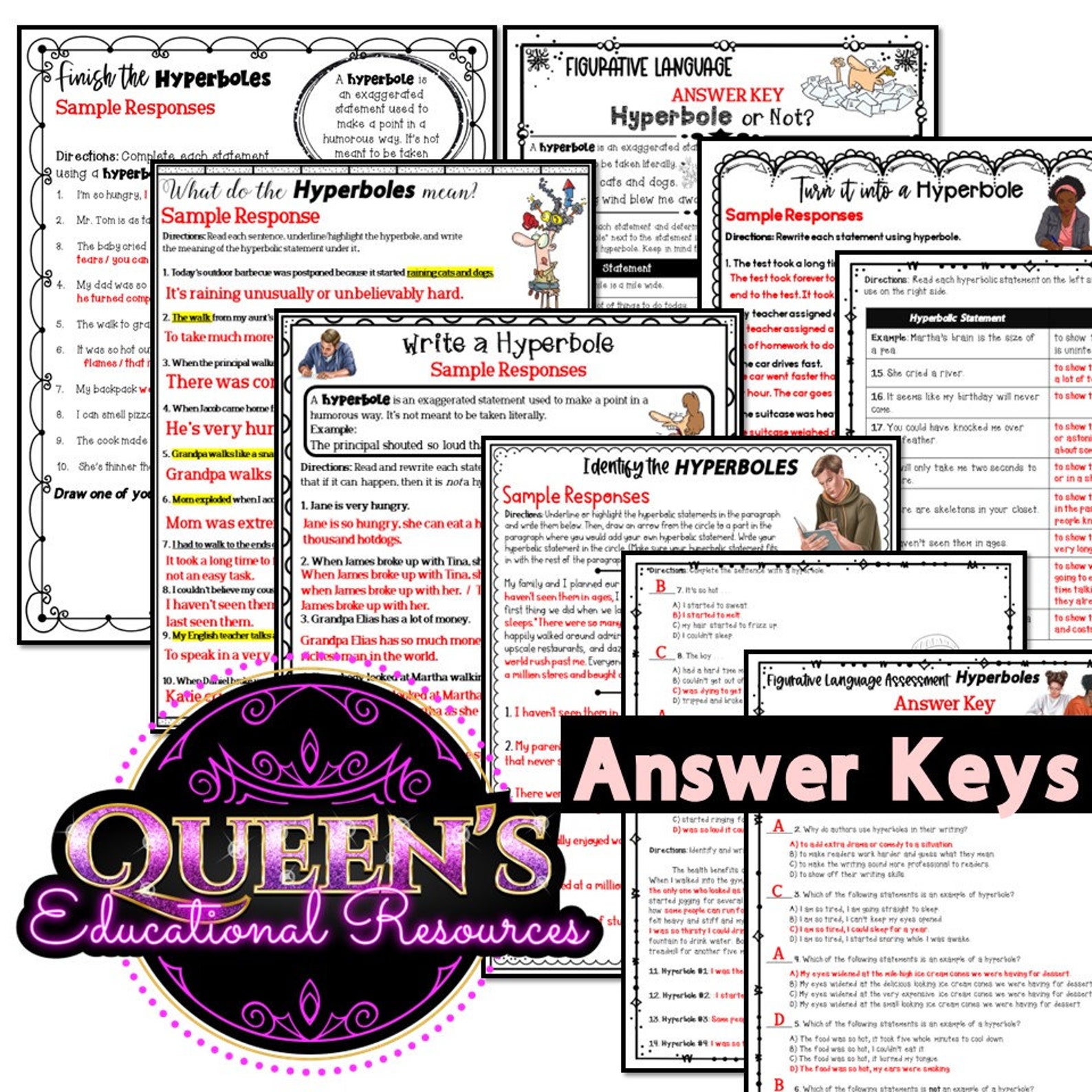 Hyperbole Activities | Hyperbole Worksheets | Figurative Language ...