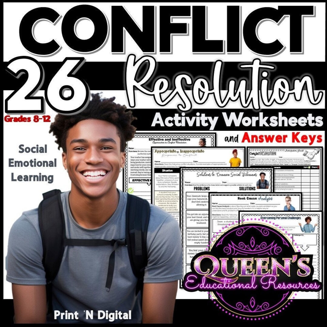 Conflict Resolution Activity Worksheets, Conflict Resolution, Problem ...