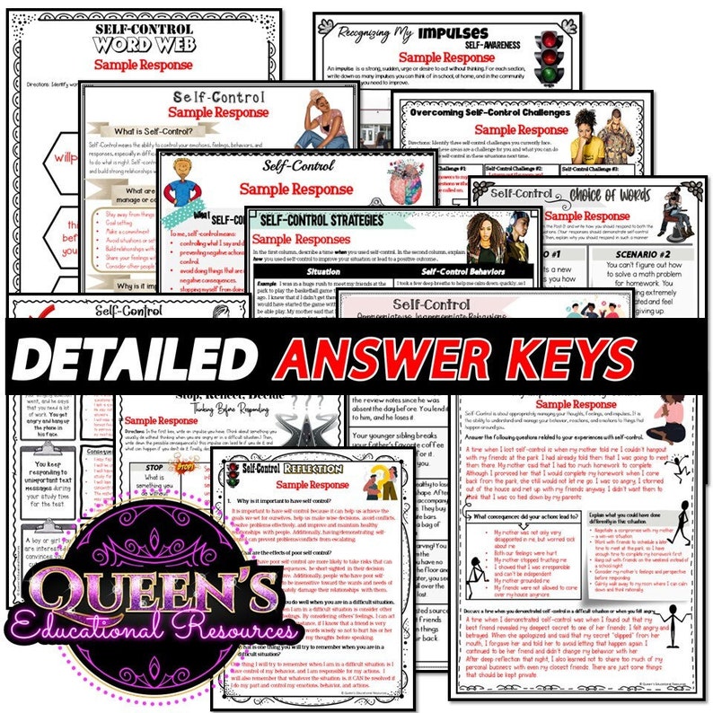 Self-control Worksheets Self-awareness Worksheets Self-management ...