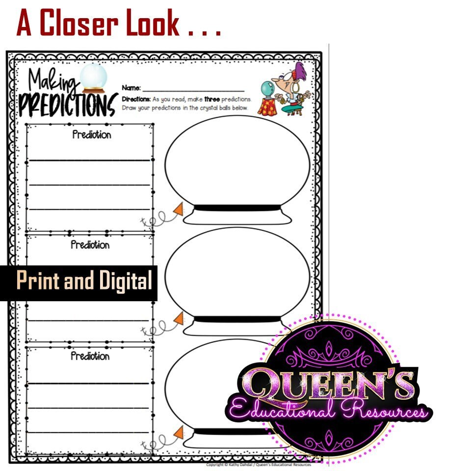 Making Predictions Graphic Organizers, Reading Comprehension, Making ...