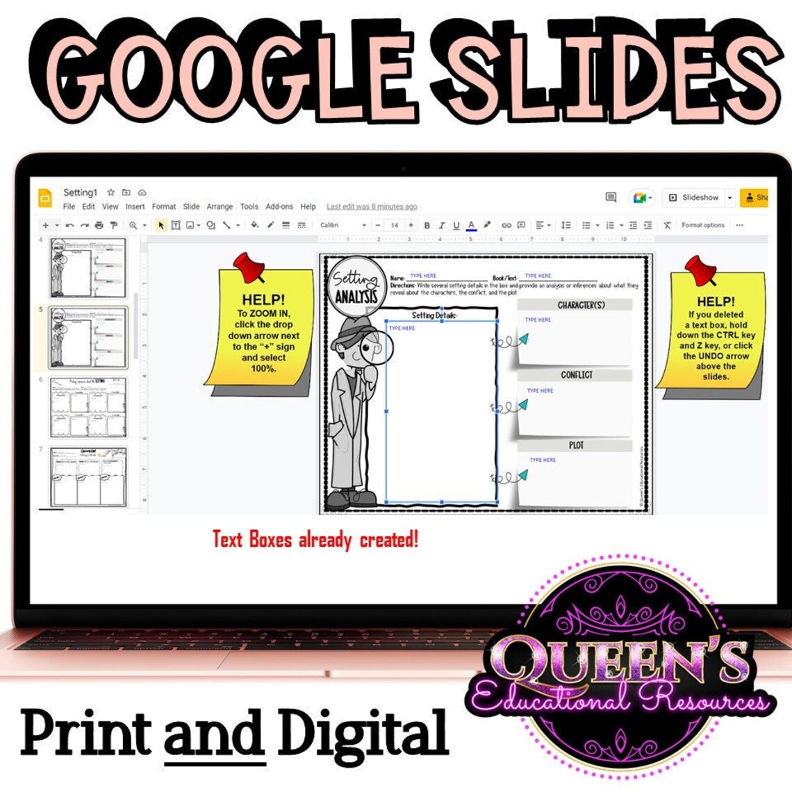 Setting Graphic Organizers, Analyzing Setting Worksheets, Reading ...