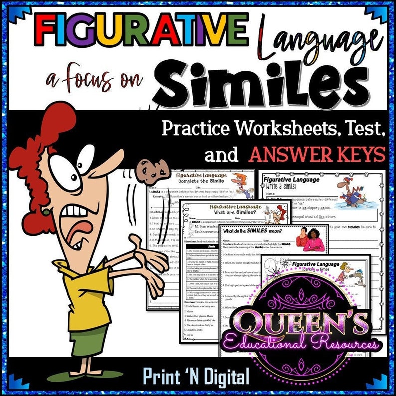 Similes Activities | Similes Worksheets | Figurative Language | Similes ...