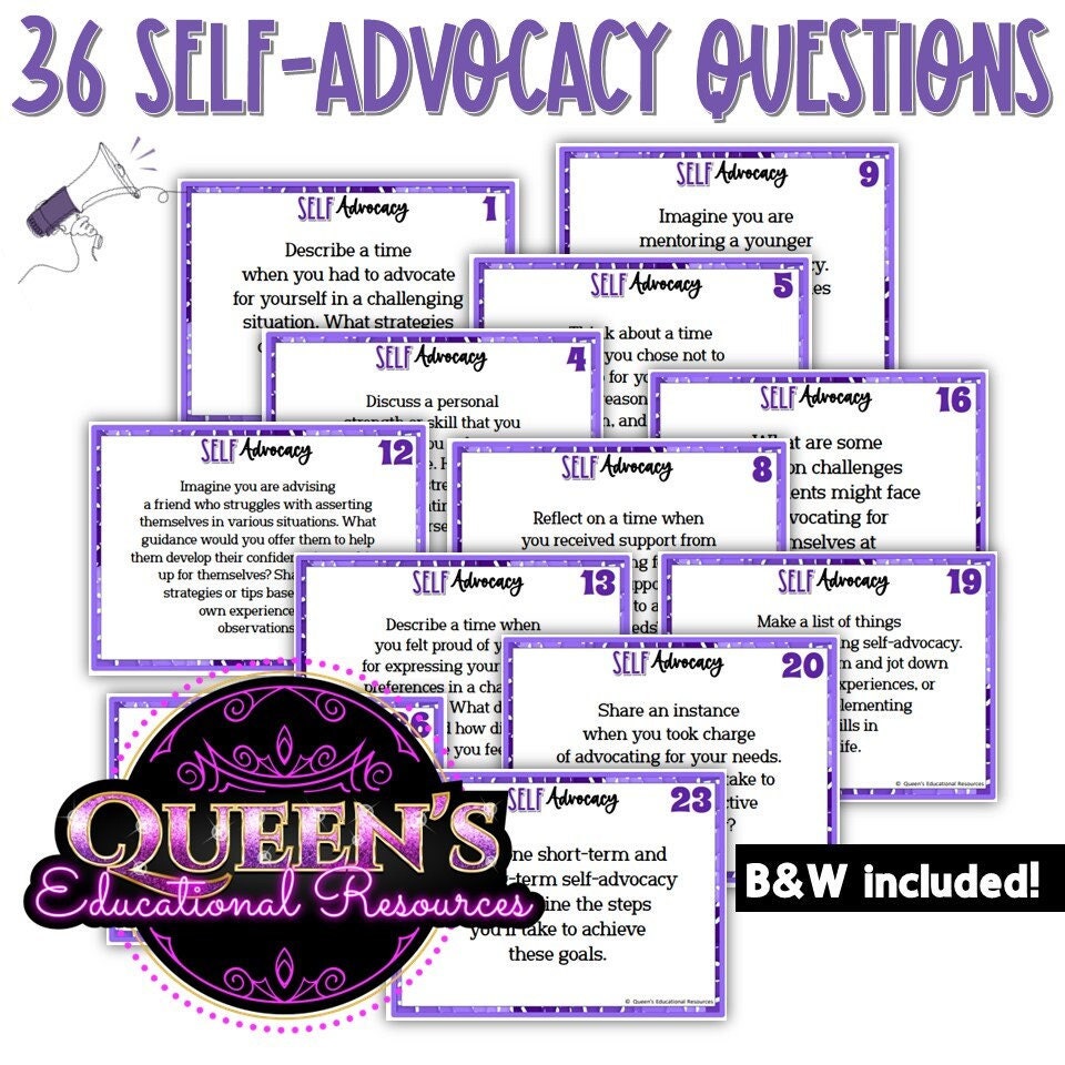 Self-advocacy Questions | Self-advocacy Task Cards | Self-advocacy ...