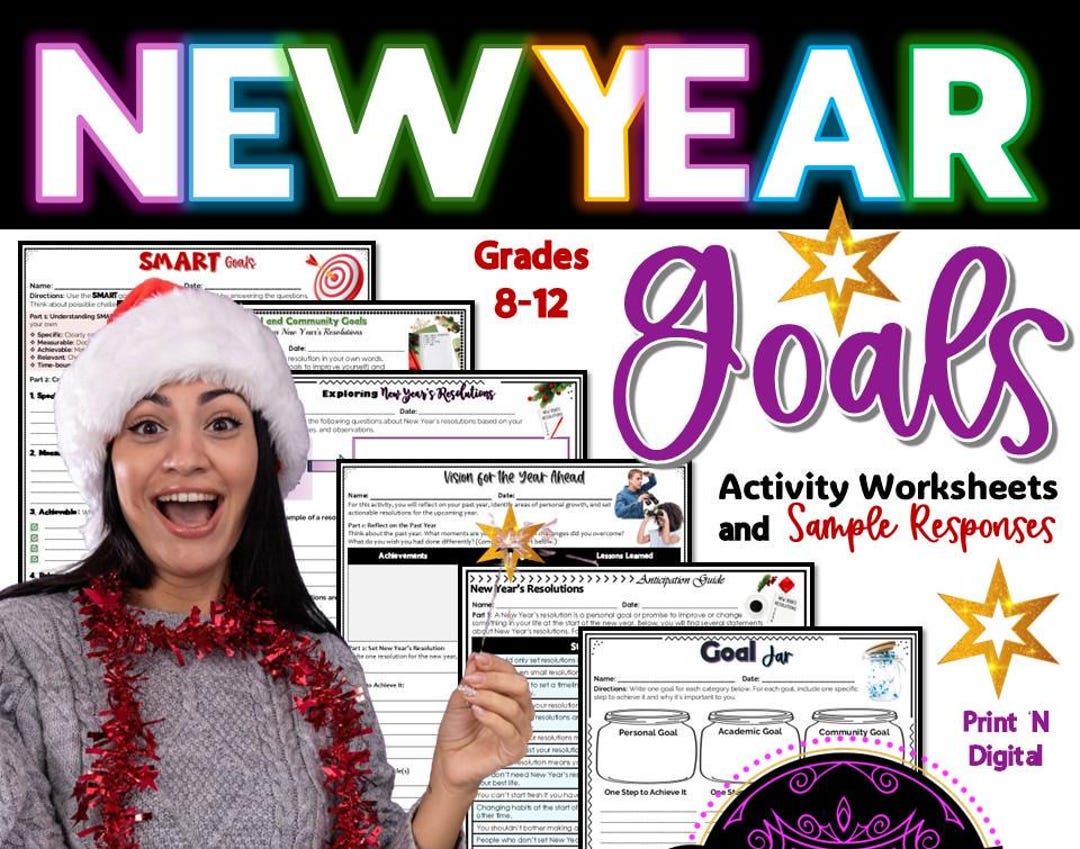 New Year's Goals | New Year's Activities | New Year's Worksheets | Goal ...