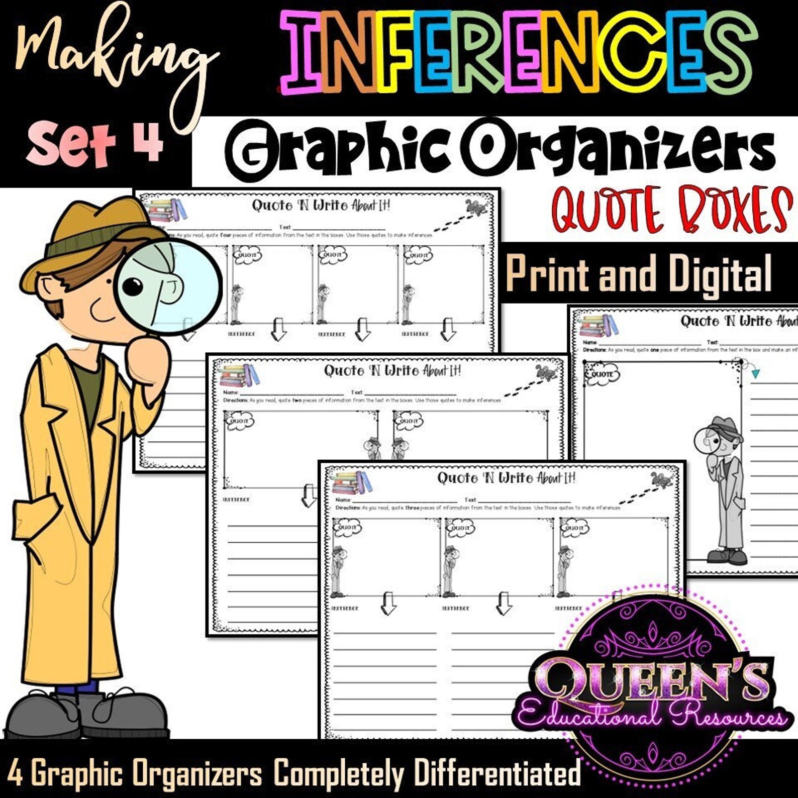 Making Inferences Graphic Organizers, Reading Comprehension, Making ...