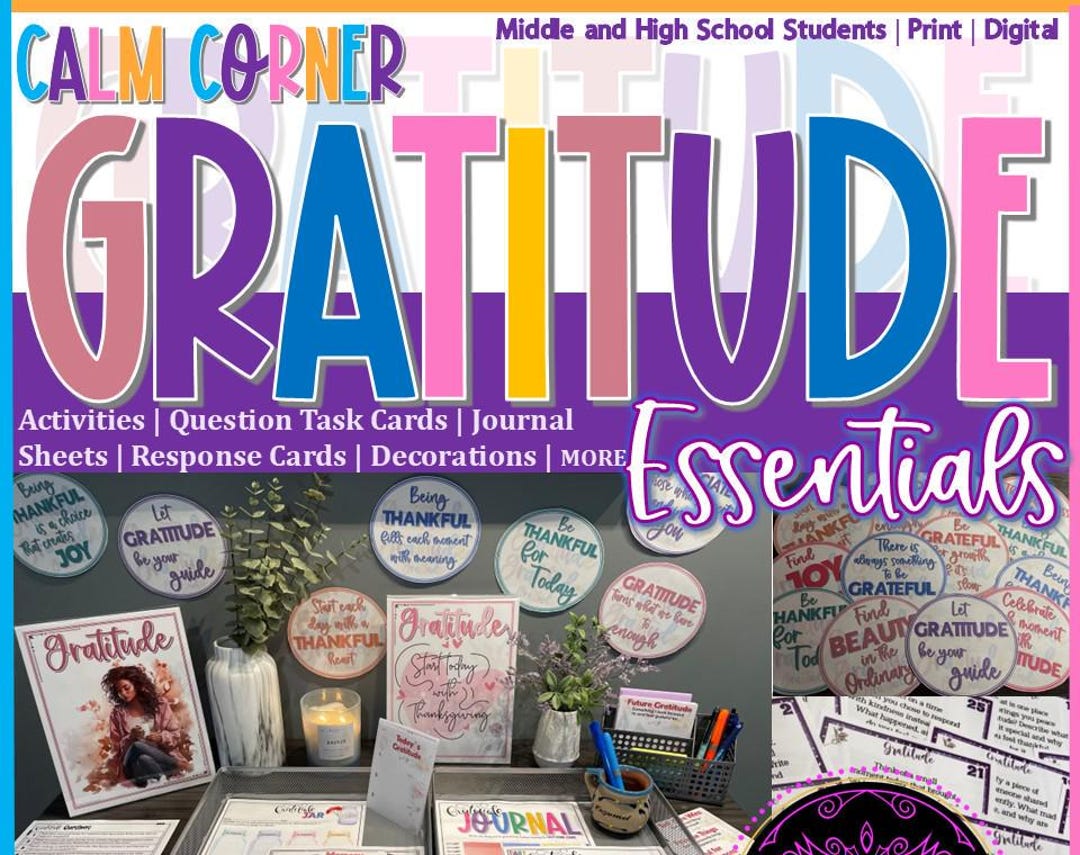 Calm Down Corner | Gratitude Essentials | Thanksgiving | Self-care for ...